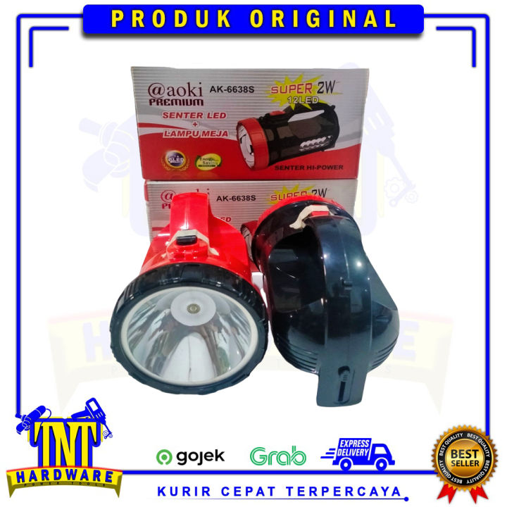 Senter Led + Lampu Meja Aoki Ak-6638S / Senter Aoki Ak6638S | Lazada ...