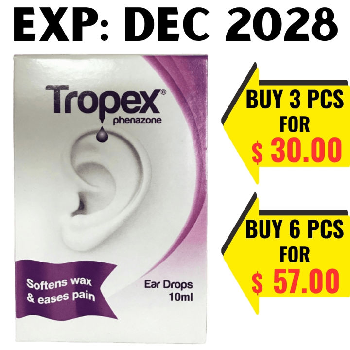 Tropex Ear Drops 10ml Solution for Ear Care Gentle Relief for Ear ...