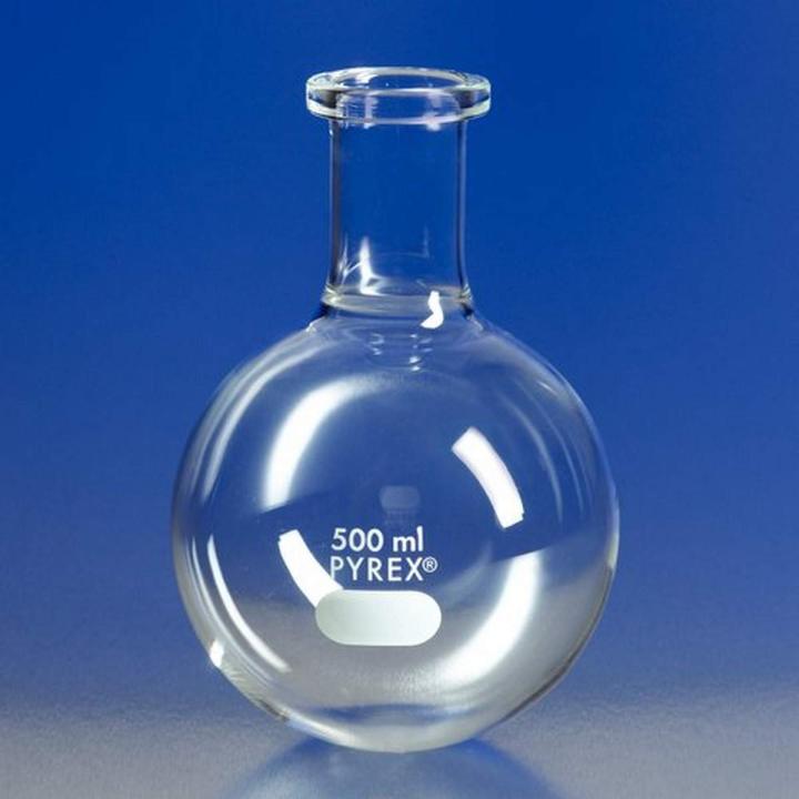 LABU ALAS BULAT 500ML PYREX / BOILING FLASK / LABU DESTILASI 500ML ...