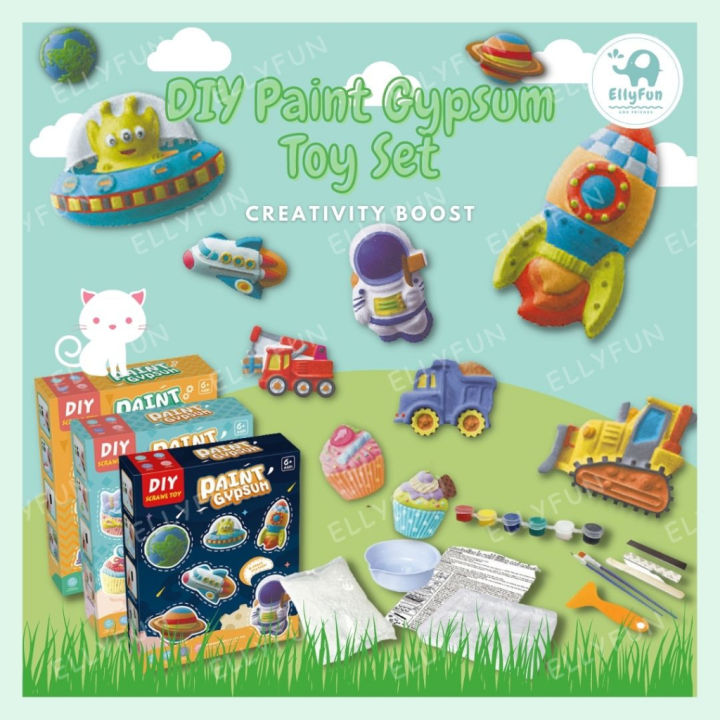 ELLYFUN DIY Painting Toys Gypsum Coloring Set Kids Toys For Kids ...