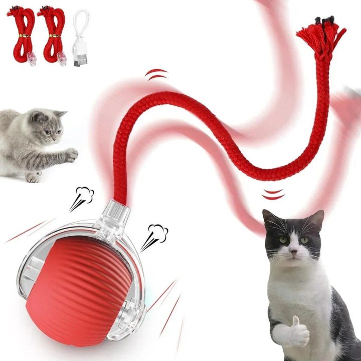 USB Smart Cat Toy Automatic Charging Electric Cat Ball Toy Fast Rolling ...
