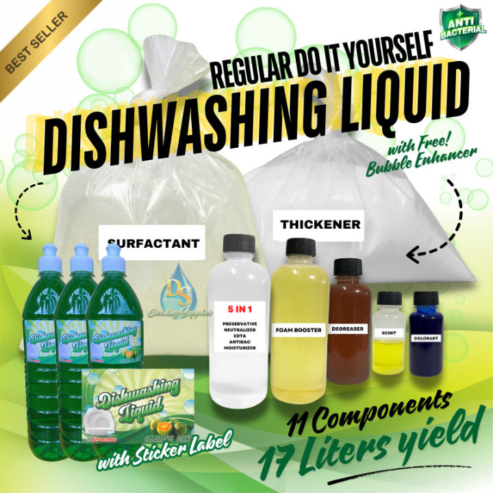 DIY Dishwashing Liquid Kit 17 liters Yield 11 components with FREE ...