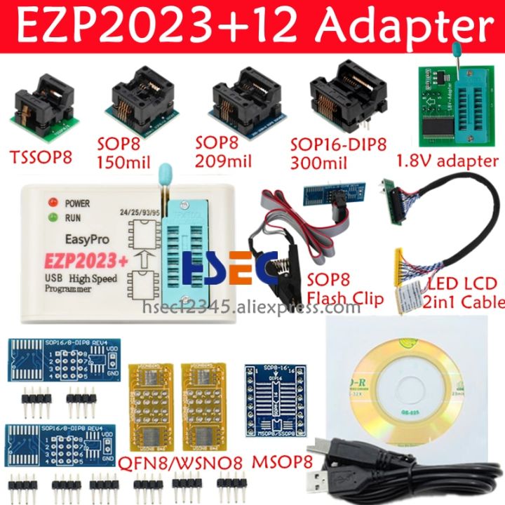 EZP2023 โปรแกรมเมอร์ USB SPI ความเร็วสูง 100% EZP 2023 รองรับ 24 25 93 95 EEPROM 25 ชิป Flash ...