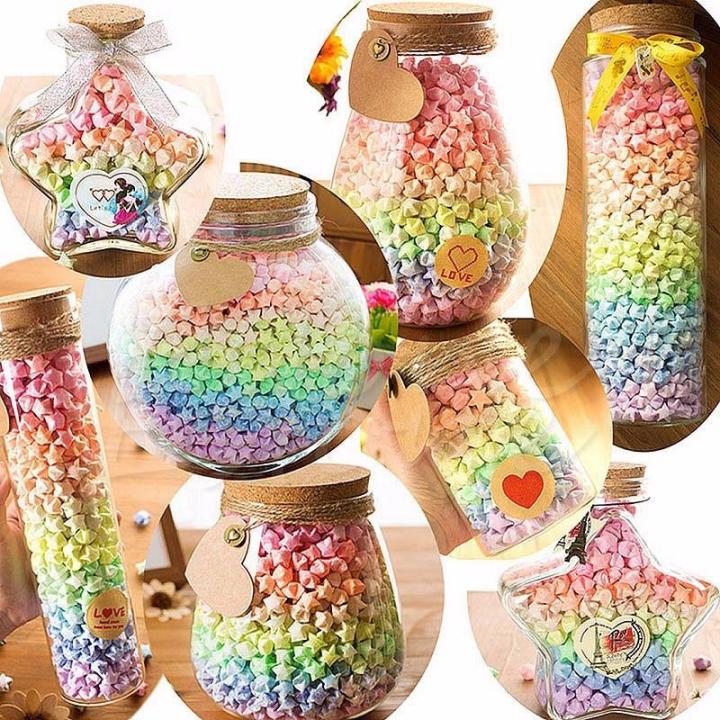 1Bag Luminous I Love You Lucky Star Folding Origami Paper Lucky Wish ...