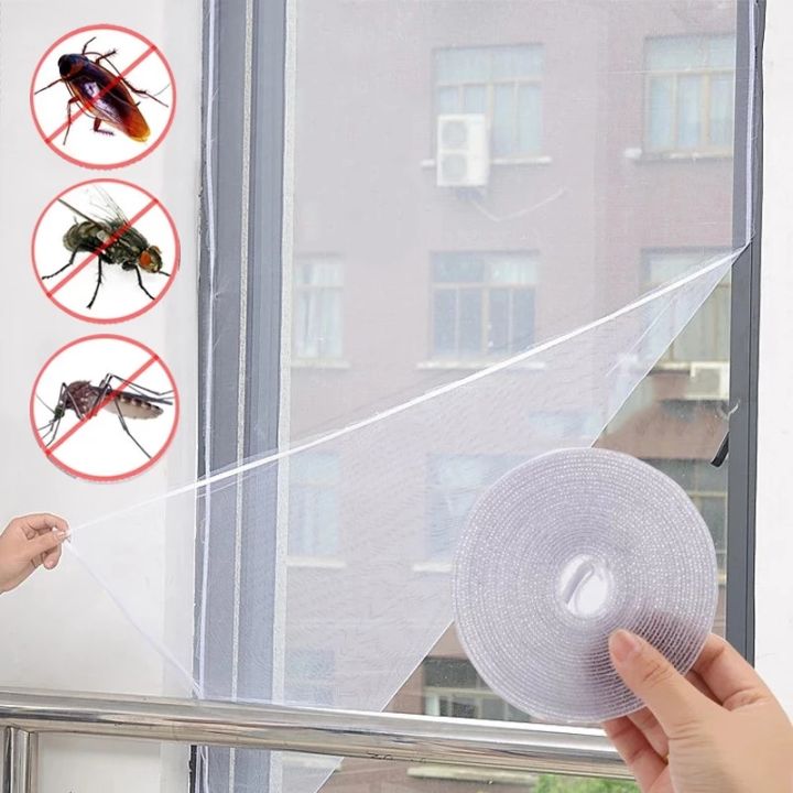 YESPERY Fly Mosquito Window Net with Tape Insect Mesh Window Screen Net ...