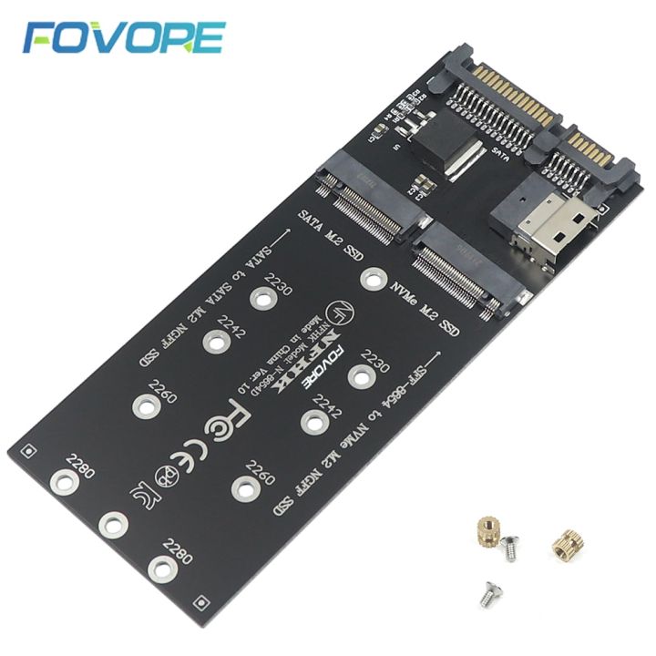 อะแดปเตอร์ M.2 SATA M2 SSD NVME เป็น SFF-8654แปลง22Pin SATA เป็น M2 ...