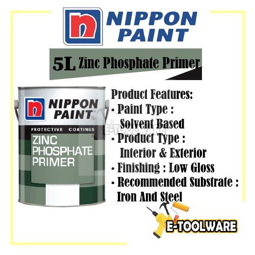 5L Nippon Paint Zinc Primer Chromate Phosphate Grey Green Color | Lazada