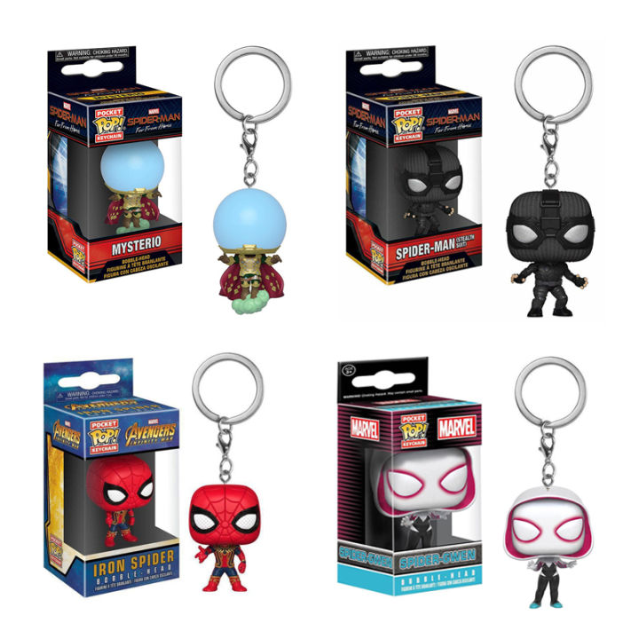 Funko POP Far From Home Spider Man Figure Doll Keychain MYSTERIO Gwen ...