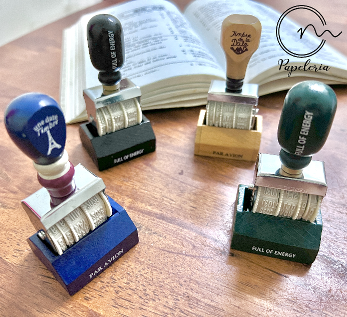 [Same Day Post] INS Retro Style Date Stamp & Stamp Pad for Company ...