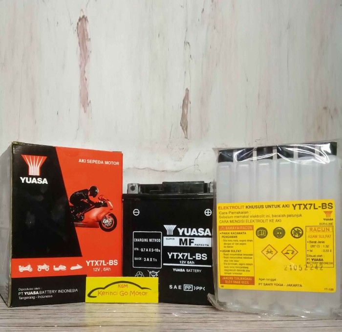 YUASA AKI MOTOR YTX7LBS YTX7L-BS MF ACCU MOTOR CBR 250 HONDA CB400 | Lazada Indonesia