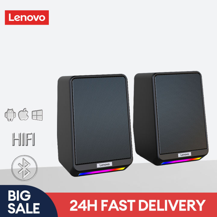 กล่องลำโพง TS38 Lenovo มีไฟ RGB 2ช่องสเตอริโอยูเอสบี Hi-Fi และแจ็ค3.5 ...