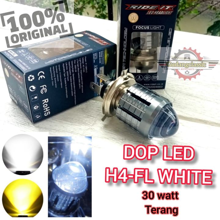 Bohlam LED H4 30 Watt LASER BEAM FOKUS 30W DOP MOTOR TIGER SCORPIO ...
