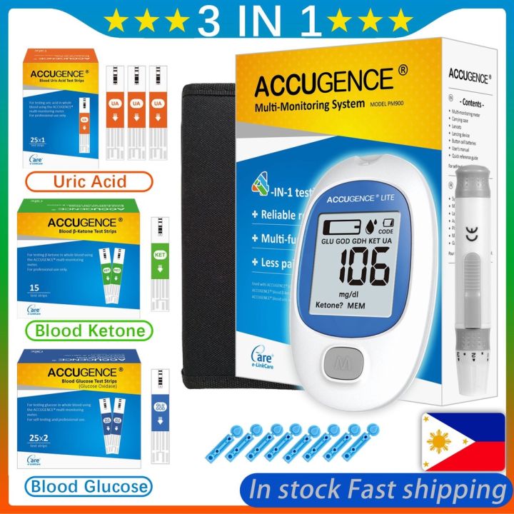 3in1 Multi function Blood glucose meter Uric acid meter Blood ketone ...