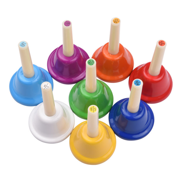 ammoon 8 Note Metal Bells Set Tinkle Handbell 8 Note Toy Tinkle Bells ...