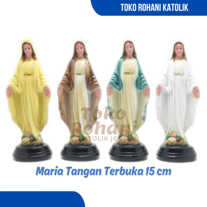 PATUNG BUNDA MARIA 15 CM (WARNA) / PATUNG MARIA TANGAN TERBUKA / PATUNG ...