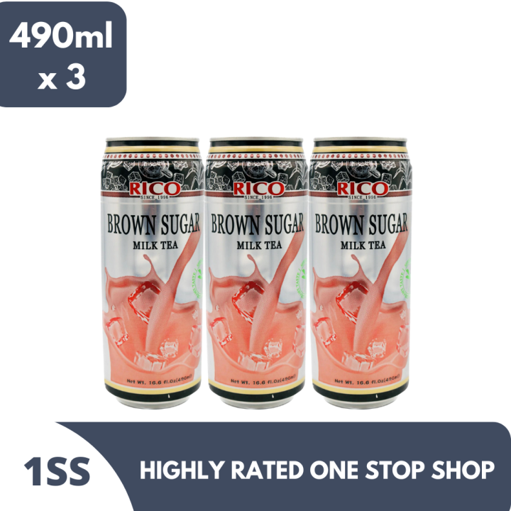 Rico Brown Sugar Milk Tea 490ml x 3 | Lazada PH