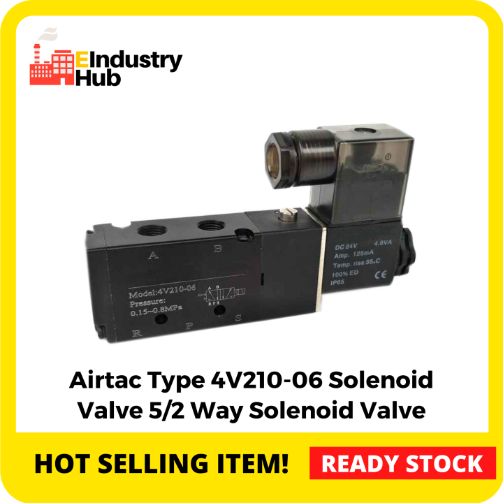 Airtac Type 4V210-06 Solenoid Valve 5/2 Way Solenoid Valve Pneumatic Single Solenoid Valve | Lazada