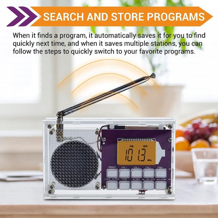 TECHCHIP-DIY Digital Radio Kit Digital Radio LCD Display Assemble Kit ...