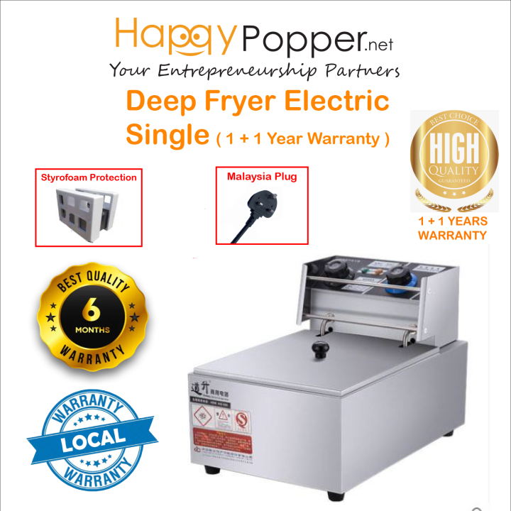 happypopper Deep Fryer 6 Liter Single Tank ( Electric Gold Level ) DF-M0002 /Deep Fryer 6 Liter ...
