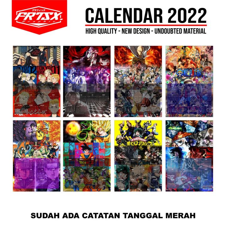 Kalender 2022 Anime | Kalender Karakter 2022 | Calender 2022 | Lazada ...
