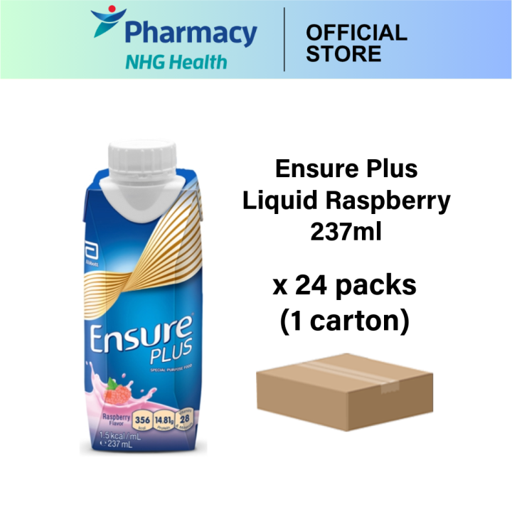 Ensure Plus Liquid Raspberry 237ml x 24 packs (Expiry Date: April 2026 ...