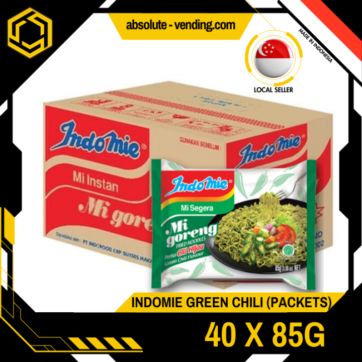 INDOMIE Mee Goreng Green Chilli 40 PACK X 85G (PACKETS) | Lazada Singapore