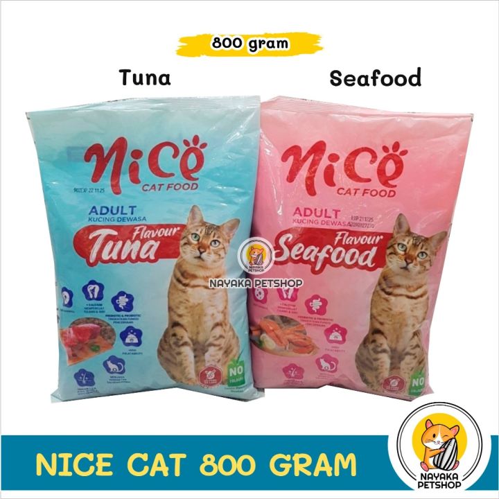 Nice Cat 800 gr Pakan Kucing Kering Rasa Tuna Seafood Adult Dry Food ...