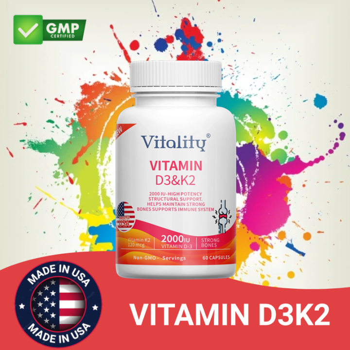 Vitamin D3K2 2000 - Supplement to Support Bone, Joint, Breast, Heart ...