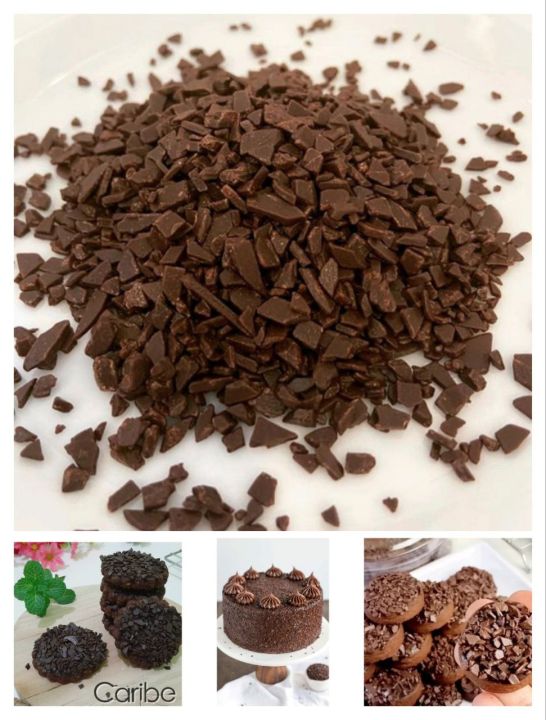 Caribe choco dark flake coklat tabur topping minuman topping cake ...
