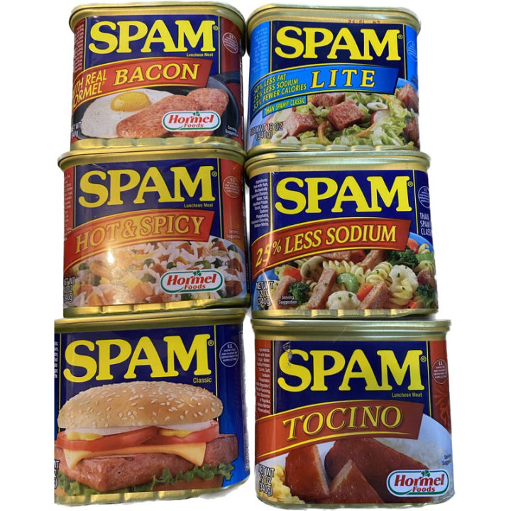 🇺🇸SPAM LuncheonMeat (25% Less Sodium/Tocino/Lite/Bacon/ Hot & Spicy ...