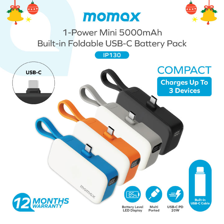 [CCC Certified] Momax IP130/IP130MFi 1-Power Mini 5,000mAh Bulit-in ...