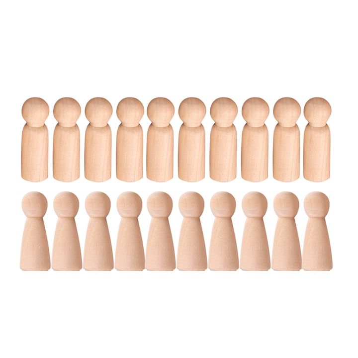(ESRO) Wooden Peg Doll Unfinished Wooden People Plain Blank Bodies ...