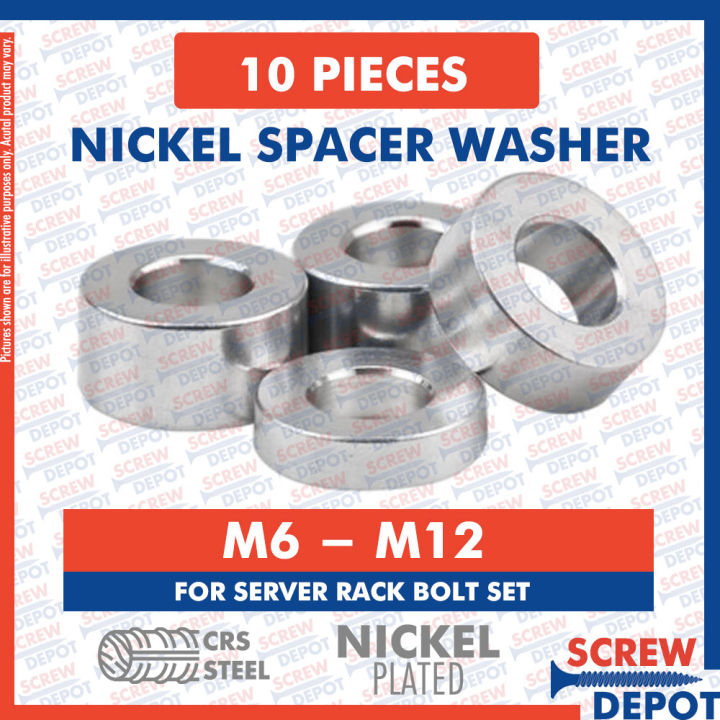 10PCS M6 - M12 Nickel Plated Spacer Washer / Extra Thick Washer Screw ...