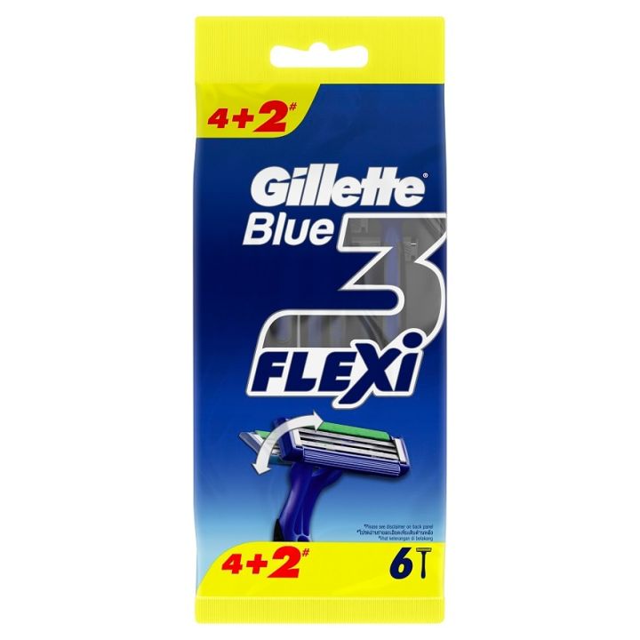 Gillette Blue Simple3 Flexi 4+2ยิลเลตต์บลู 3 เฟล็กซ์ซี่ 4+2 | Lazada.co.th