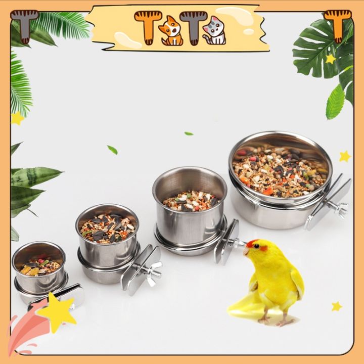 Ti Ti Bird Bowl Pet Hanging Bowl Stainless Steel Dog &Cat Feeding Food ...