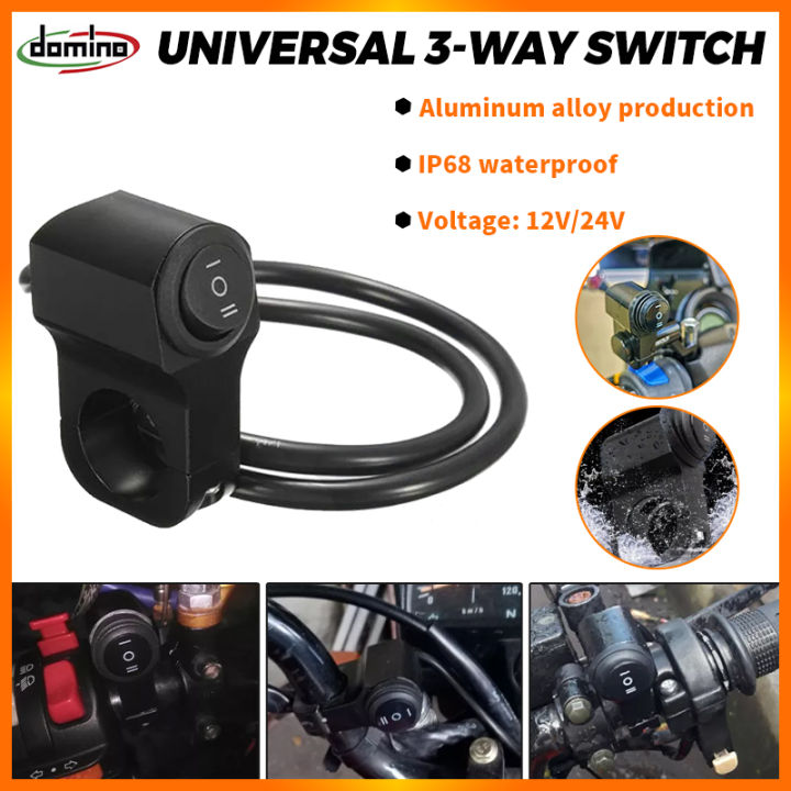 E&M Domino Mini Driving Light 3 Way Switch Alloy Handle Bar Clamp / Tri ...