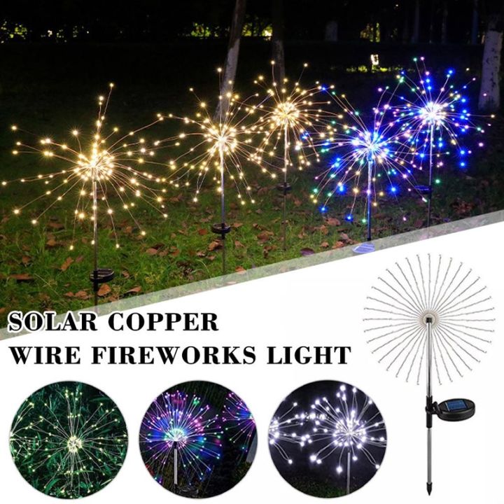 Hot Sale 90/120 LED Solar Firework Lights Solar Powered String Light ...