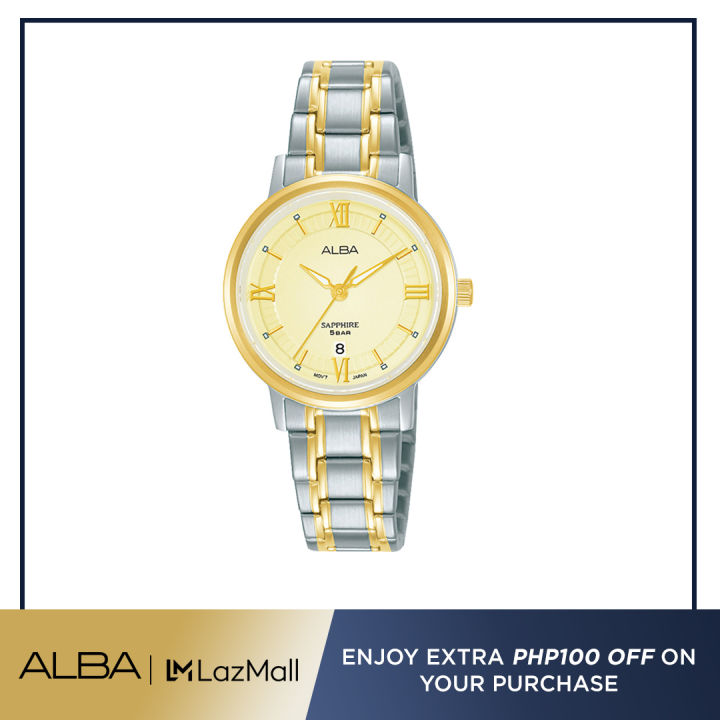 ALBA Philippines Prestige Gold Dial Two Toned Stainless Steel Strap ...