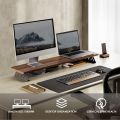 100CM Dual Monitor Stand Desk,Computer Monitor Riser Stand,Wood & Steel ...