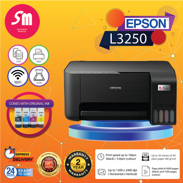 Epson EcoTank L3250 Wi-Fi All-in-One Ink Tank Printer with Original Ink ...