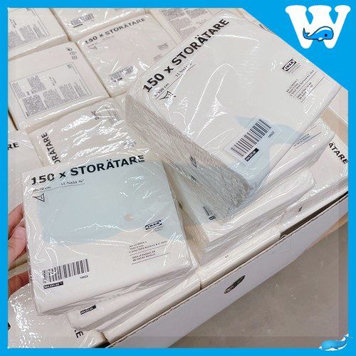 [150pcs] IKEA STORATARE WHITE PAPER NAPKIN 30x30cm SQUARE TISSUE PAPER ...