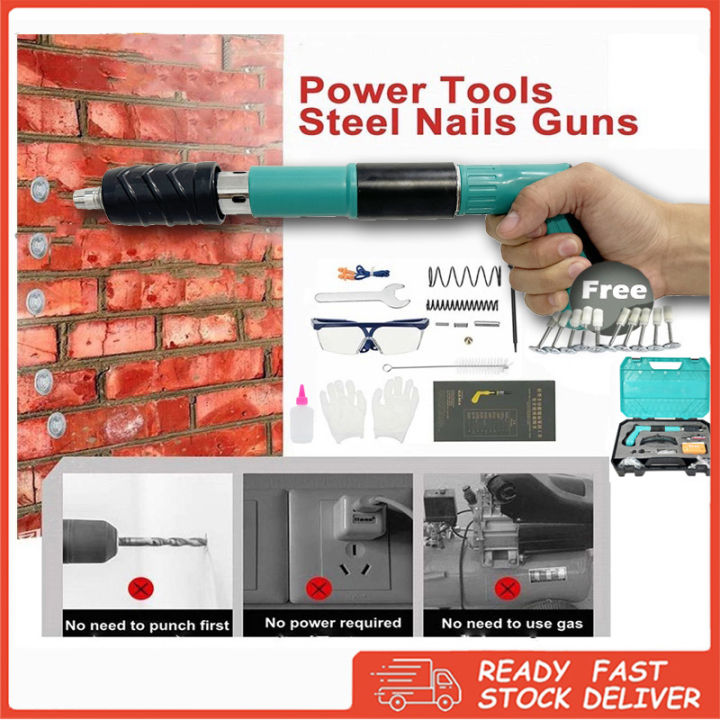 Steel Nail Gun Wall Fastening Tool Concrete Nailer Machine Pneumatic ...