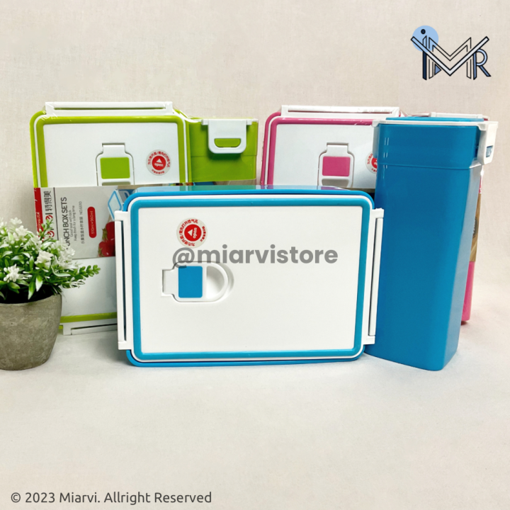 Kotak Makan/Lunch Box JAPANESE STYLE & Set Botol Minum Kedap Udara BPA ...