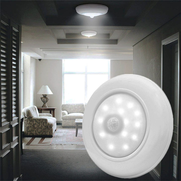 Motion Sensor Wireless Ceiling Light Sensing Activated Battery Operated ...