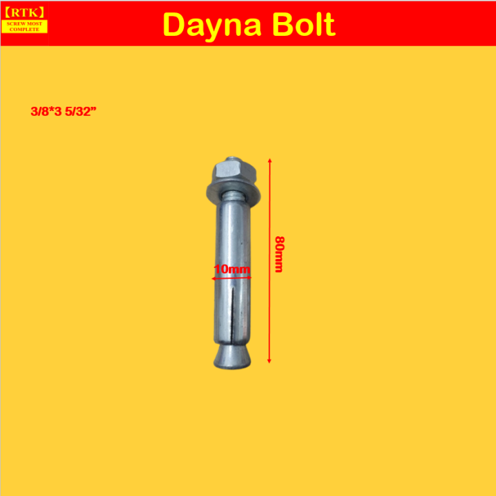 RTK (PER PIECE) Dynabolt/Dyna Bolt/Expansion/Anchor bolt 3/8*3 5/32”, 3 ...
