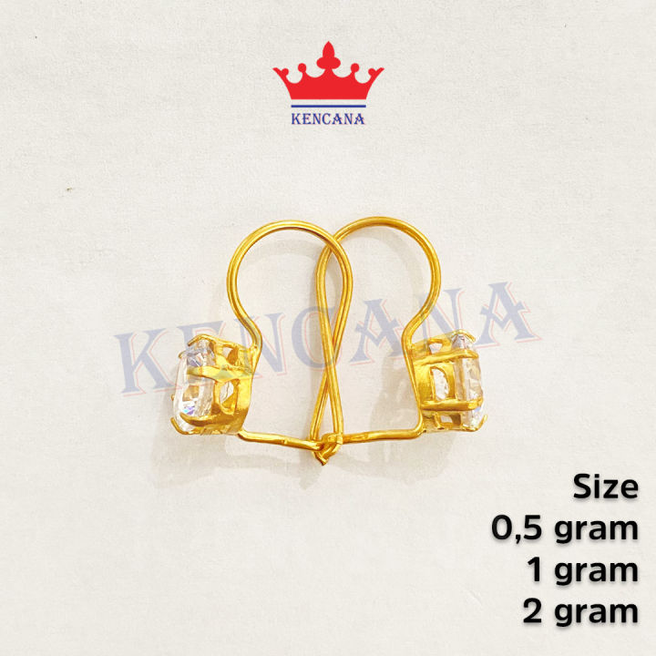 Anting Perak 925 Asli Desi/Daisy Mata 1 Anak & Dewasa Sepuh Emas 24k ...
