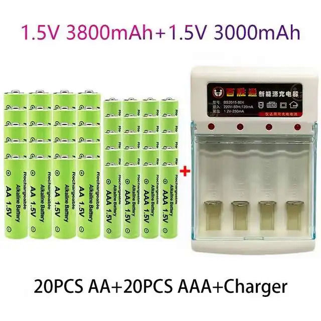 100 asal 1.5 V AA3.8Ah + AAA3.0Ah bateri boleh dicas semula ni-mh 1.5 V ...