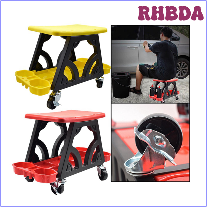 RHBDA Car Detailing Stool Utility Rolling Machanics Creeper Seat Mobile ...