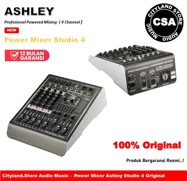 Power Mixer Ashley Studio 4 Original 4 Channel usb Bluetooth | Lazada Indonesia