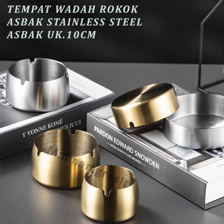 Tempat Wadah Rokok / Asbak Stainless / Asbak Rokok Tebal / Uk.10cm ...